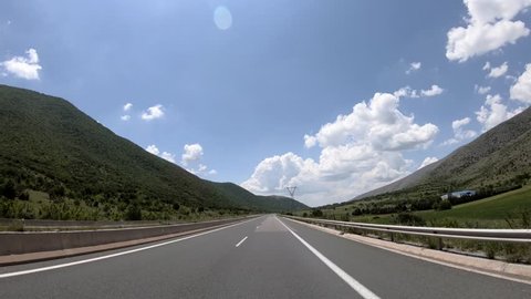 Driving On Highway Front View Camera Stock Footage Video (100% Royalty ...