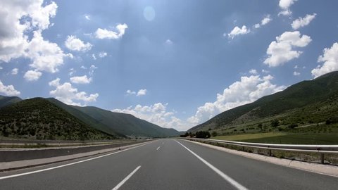 Driving On Highway Front View Camera Stock Footage Video (100% Royalty ...