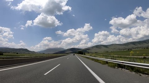 Driving On Highway Front View Camera Stock Footage Video (100% Royalty ...