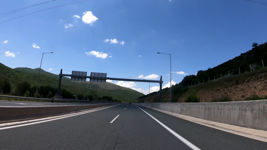 driving on highway front view camera Stock Footage Video (100% Royalty ...