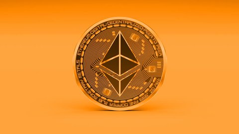 4k Ethereum Coin Ether Crypto Currency Stock Footage Video (100% ...