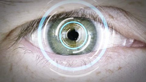 close eyeball futuristic targeting system loop Stock Footage Video (100 ...