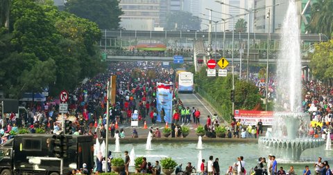 Jakarta Indonesia May 31 2018 Crowded Stock Footage Video (100% Royalty ...