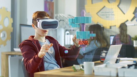 Computer Science Class Boy Wearing Virtual Stock Photo 695764816 ...