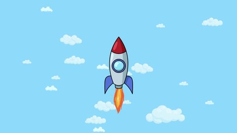 rocket launch animation video suitable infographics Stock Footage Video ...