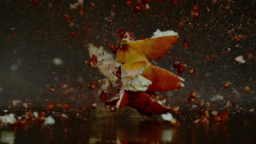 Pomegranate Exploding, Ultra Slow Motion Stock Footage Video (100% ...