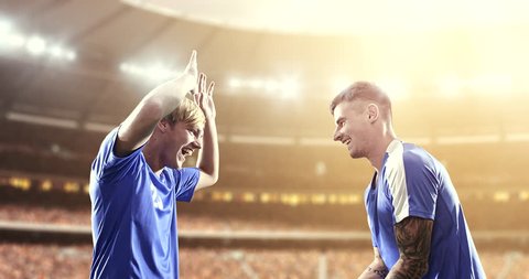 Soccer Players Celebrate Victory Clap Their Stock Footage Video (100% ...