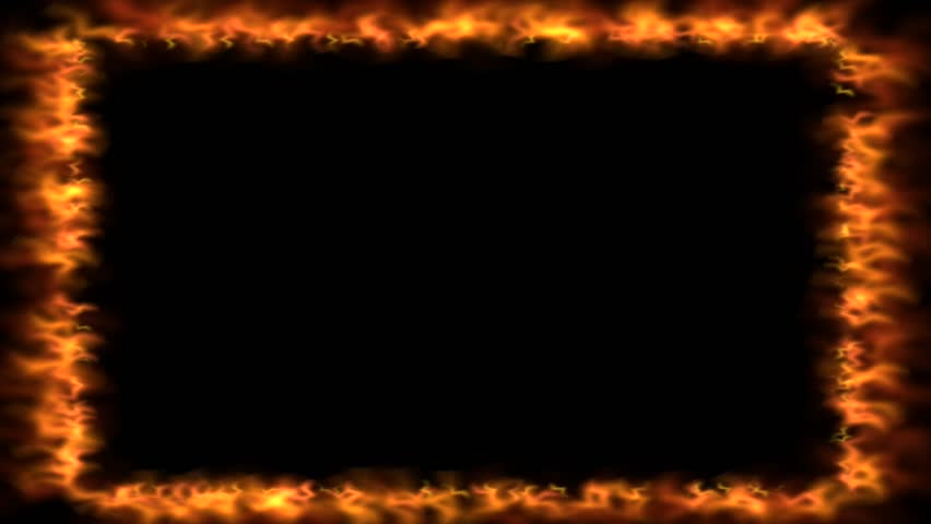 Fire Border Frame On Black Stock Footage Video (100% Royalty-free ...