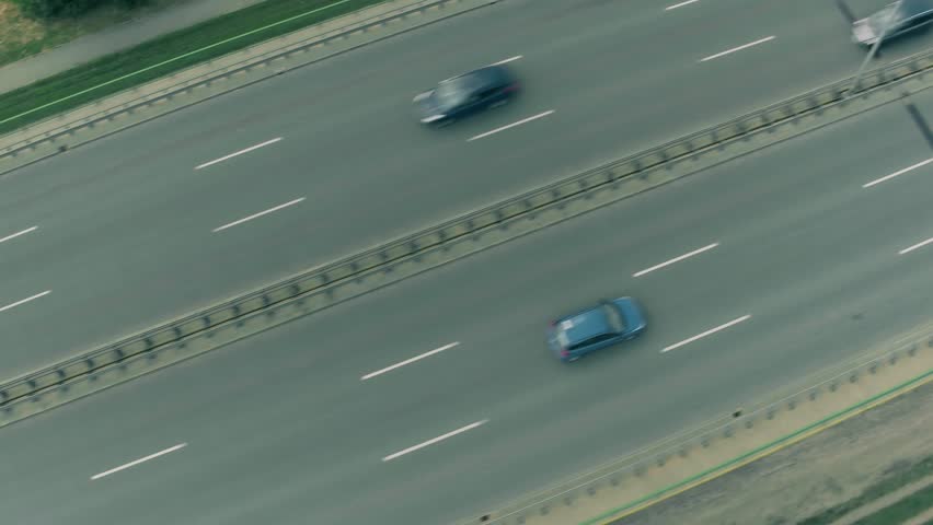 aerial top down view cars driving Stock Footage Video (100% Royalty ...