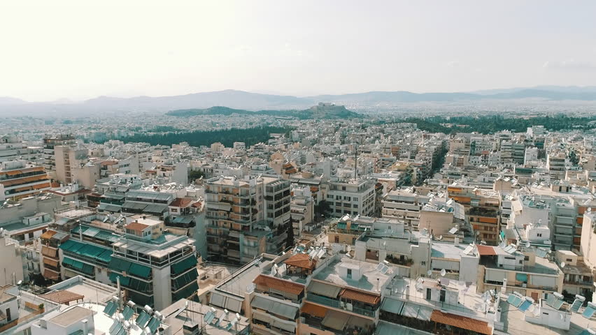Athens Aerial, Downtown Buildings,apartment Blocks,rooftops.tight Stock ...