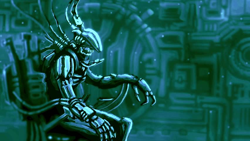 Alien Astronaut Sits in Chair Stock Footage Video (100% Royalty-free ...