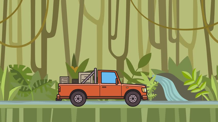 Animated Pickup Truck with Boxes Stock Footage Video (100% Royalty-free ...