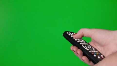 Female Hand Operating Tv Remote Control Stock Footage Video (100% ...