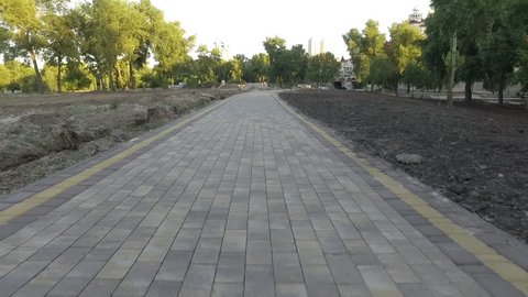 Path Natural Stone Closeup Parkway Made Stock Footage Video (100% ...