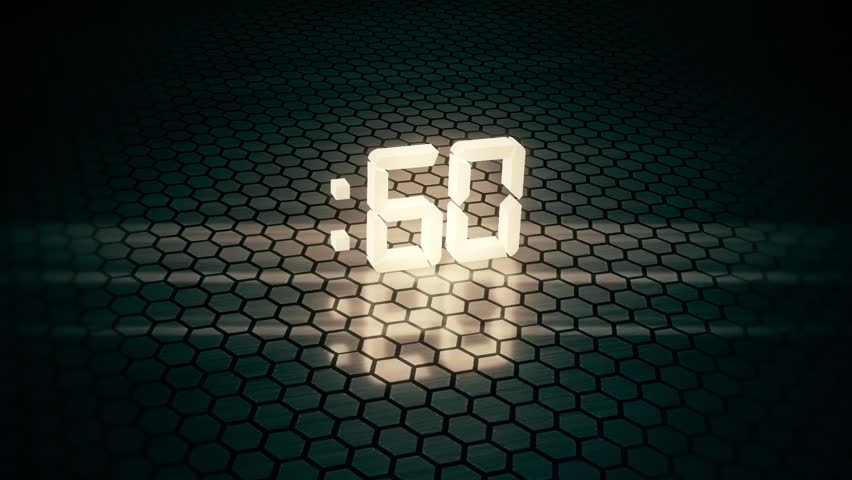 3d White 60 Seconds Countdown Hexagonal Stock Footage Video (100% ...