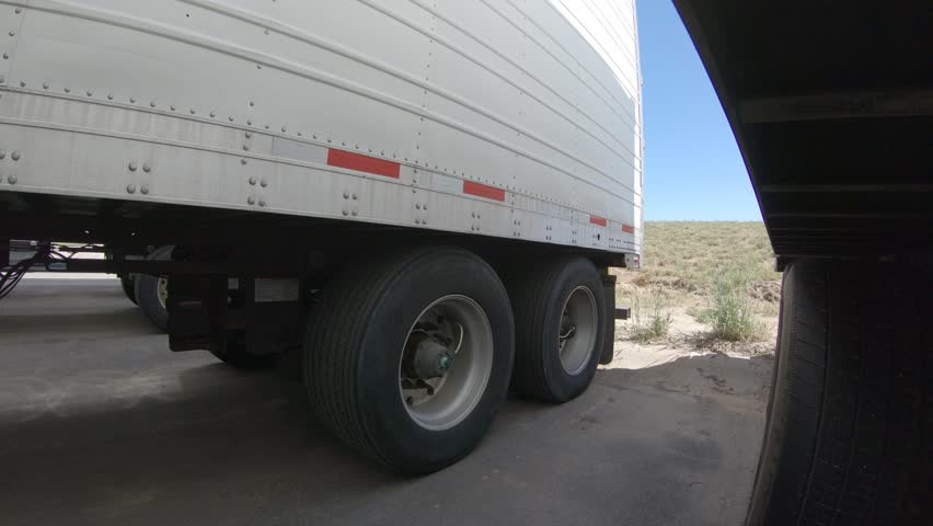 Semi-truck Trailer Sliding Tandems Forward Stock Footage Video (100% ...