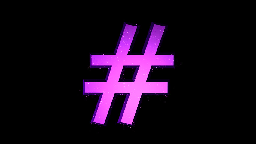 rotating dark purple "pound" "hashtag" symbol Stock Footage Video (100% ...