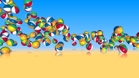 Beach Balls Fly Jump On Blue Stock Footage Video (100% Royalty-free ...