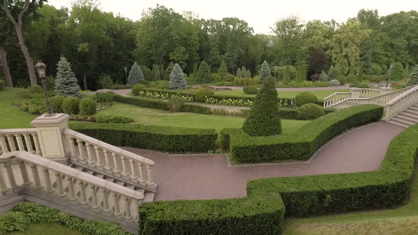 Formal Garden. Recreation Park with Stock Footage Video (100% Royalty ...