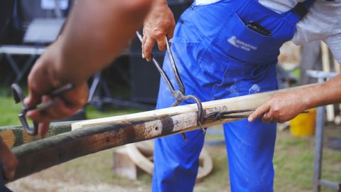 Blacksmith Protects Carriage Splinter Bar Hot Stock Footage Video (100% ...