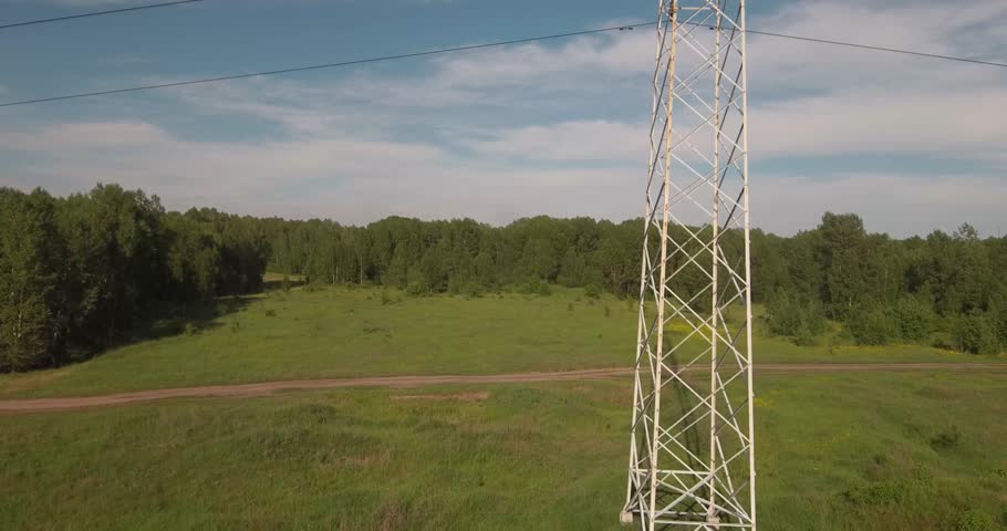 top view aerial power lines electric Stock Footage Video (100% Royalty ...