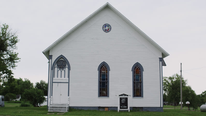 Small Town Rural Church Stock Footage Video (100% Royalty-free ...