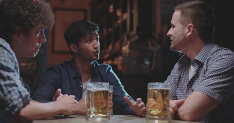 Three Men Sitting Together Barrestaurant Lounge Stock Photo 595706480 ...