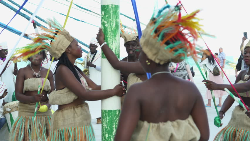 Traditionally Dressed Haitian Dancers Show. Stock Footage Video (100% ...