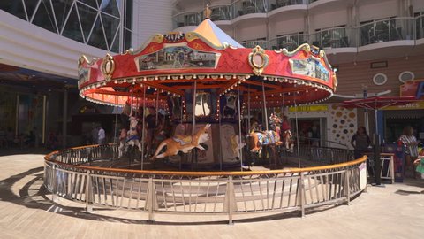 Carousel On Cruise Ship Deck Cruise Stock Footage Video (100% Royalty ...