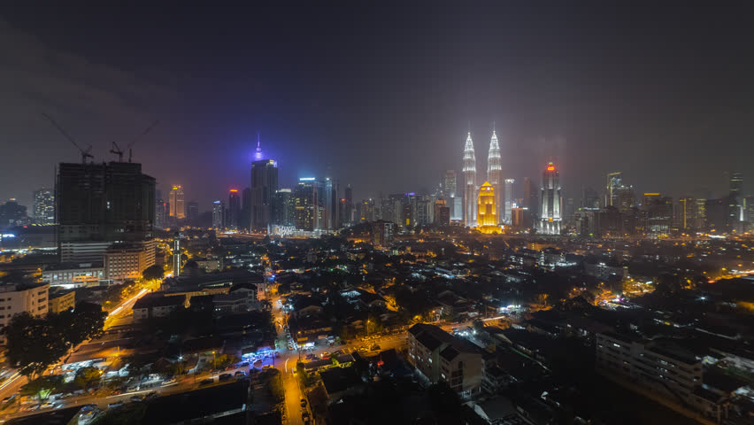 aerial view time lapse kuala lumpur Stock Footage Video (100% Royalty ...
