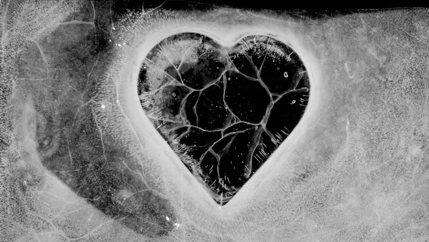 Cracking Clear Ice Heart Melting Stock Footage Video (100% Royalty-free ...