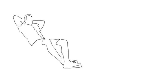 Man Relaxing Summer Line Drawing Animated Stock Footage Video (100% ...