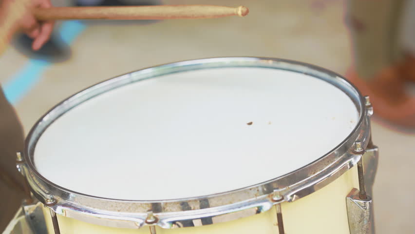 Drummer Hitting Drum Slow Motion Stock Footage Video (100% Royalty-free ...