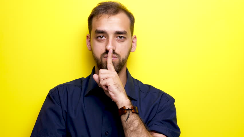 young beautiful man looks his right Stock Footage Video (100% Royalty ...