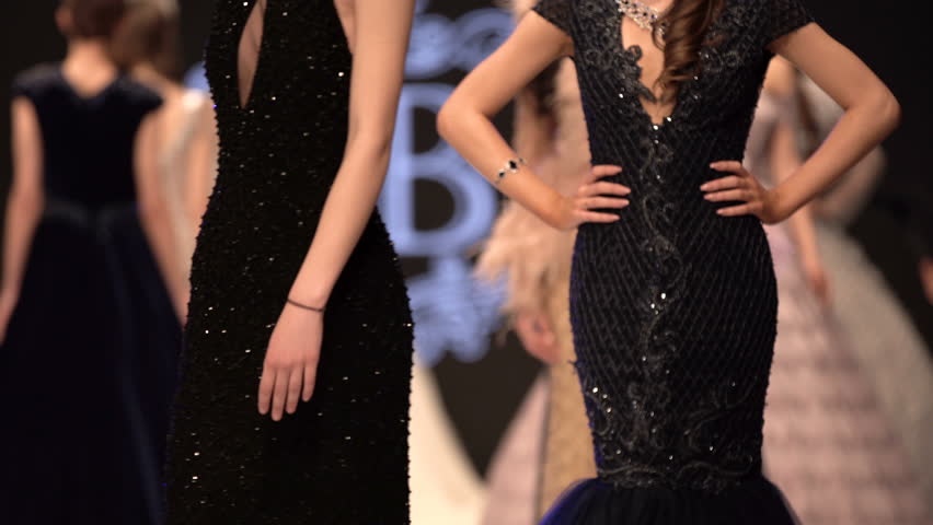 Female Models Walk the Runway Stock Footage Video (100% Royalty-free ...