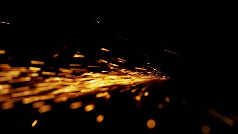 Horizontal Bundle Glowing Sparks On Black Stock Footage Video (100% ...