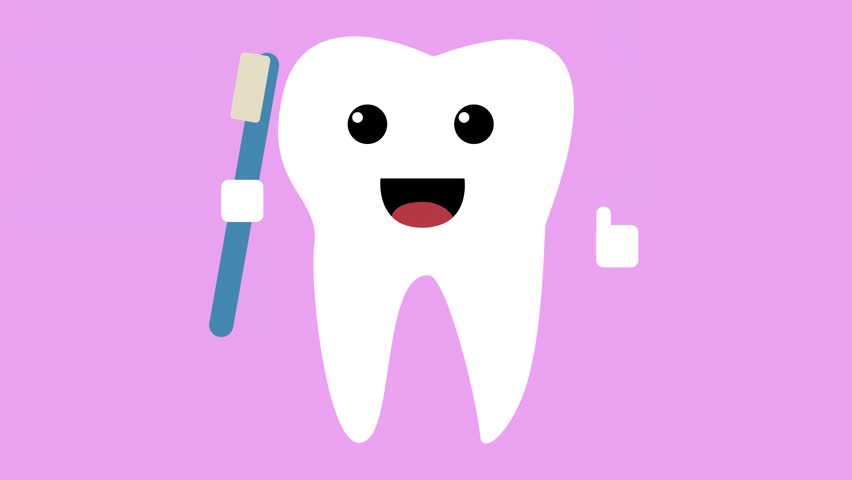 cartoon dancing happy tooth icon healthy Stock Footage Video (100% ...