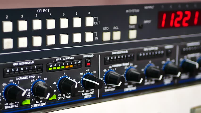 Button Front of Powered Mixer. Stock Footage Video (100% Royalty-free ...