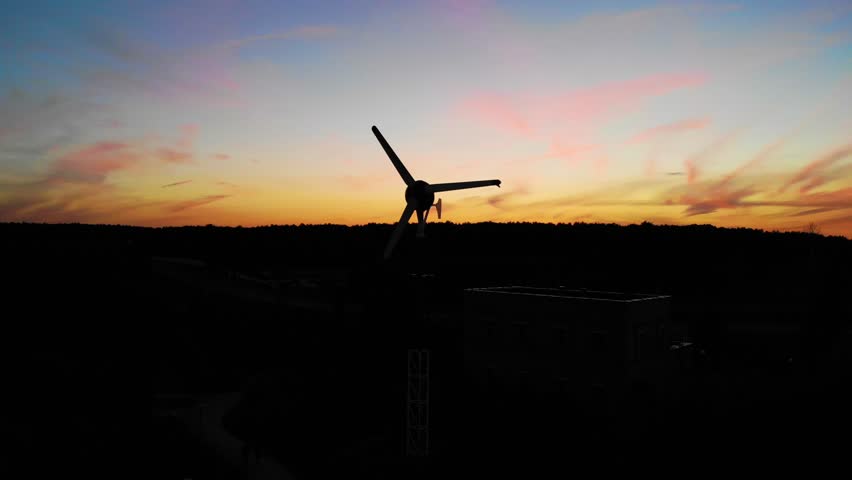 Flying to Windmill in the Stock Footage Video (100% Royalty-free ...