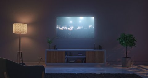 Footage Living Room Led Tv On Stock Footage Video (100% Royalty-free ...