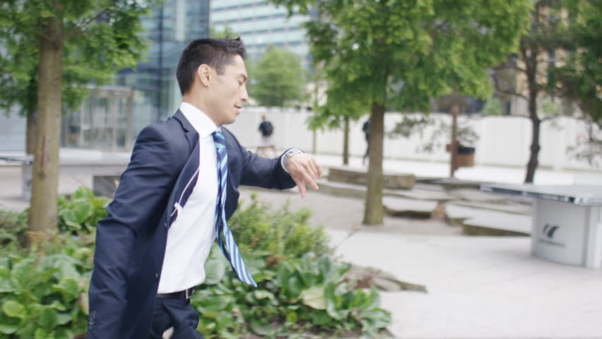 Busy Man with Suitcase Running Stock Footage Video (100% Royalty-free ...