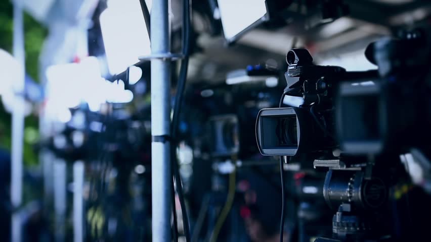 Television Cameras in a Row Stock Footage Video (100% Royalty-free ...