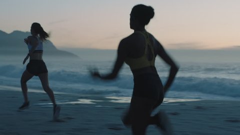 Woman Athlete Running Overtaking Race Competition Stock Footage Video ...