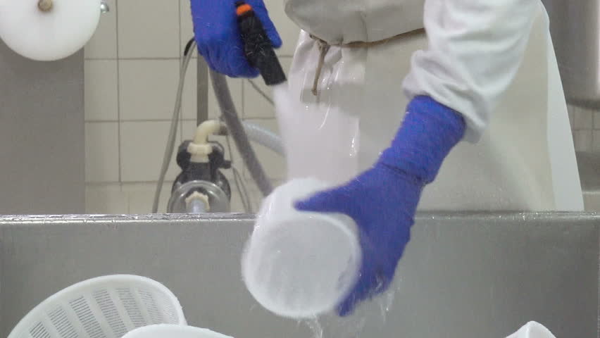 Operator Washing Cheese Molds - Stock Footage Video (100% Royalty-free ...