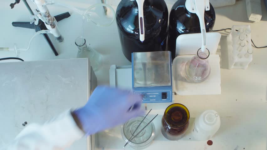 top view chemical analysis laboratory close Stock Footage Video (100% ...