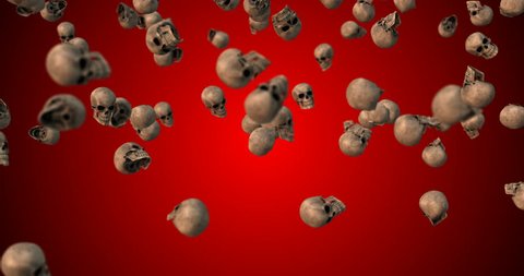 Skulls Falling Animation Stock Footage Video (100% Royalty-free ...