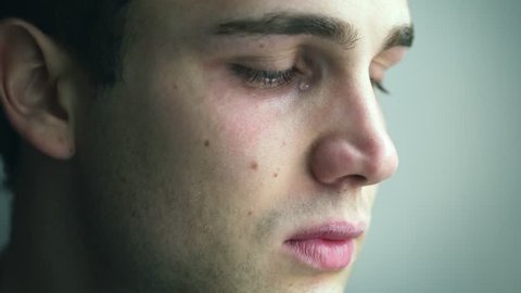 Young Attractive Man Sad Cries Broken Stock Footage Video (100% Royalty ...