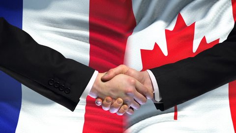France Canada Handshake International Friendship Relations Stock ...