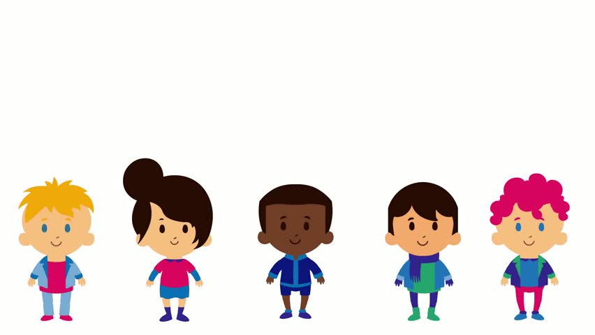vector cartoon kids isolated on white Stock Footage Video (100% Royalty ...