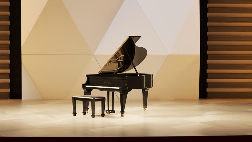 03504 modern concert hall grand piano Stock Footage Video (100% Royalty ...